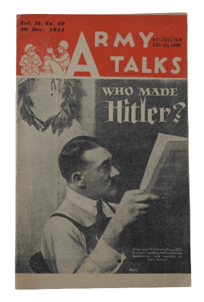 MAGAZINE ARMY TALKS DEC 1944 "WHO MADE HITLER ?" - Thevictorypx